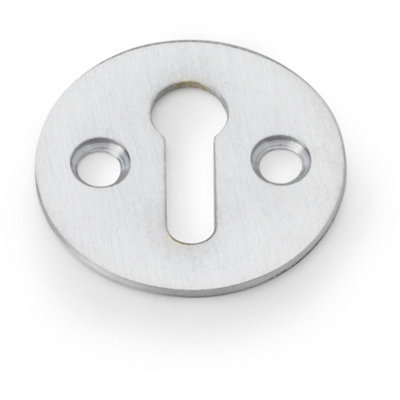Round Victorian Standard Lock Profile Escutcheon - Satin Chrome Door ...
