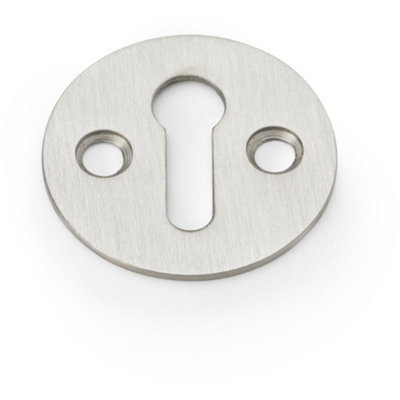 Round Victorian Standard Lock Profile Escutcheon - Satin Nickel Door ...