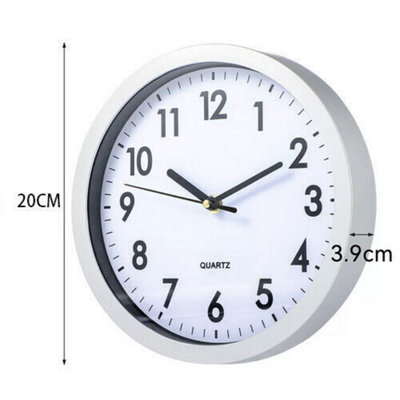 Round Wall Clock Simple Bedroom Kitchen Clocks Quartz Basic Display ...