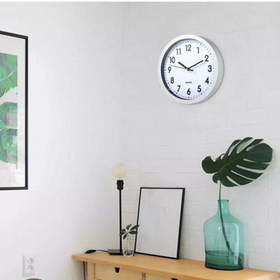 Round Wall Clock Simple Bedroom Kitchen Clocks Quartz Basic Display ...