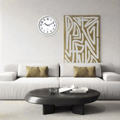 ROUND WALL CLOCK SIMPLE BEDROOM KITCHEN CLOCKS QUARTZ BASIC DISPLAY ...