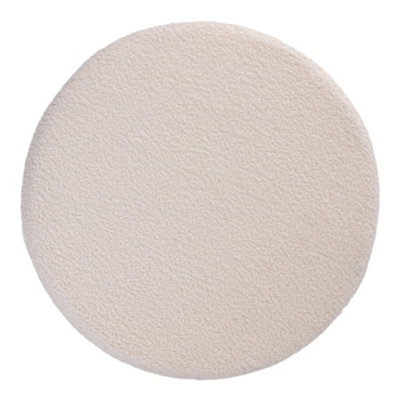 Round White Channel Upholstered Foot Stool Dia 430 x H 460 mm