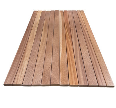 Rounded Solid African Sapele Dark Hardwood Replacement Bench Slats Set ...