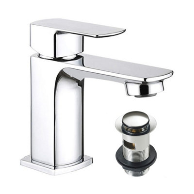 Rounded Square Chrome Basin Tap & Bath Filler Tap Pack Including Full ...