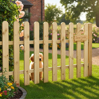 ROUNDED TOP PICKET FENCE PANELS 2FT X 3FT PRESSURE TREATED 1 PACK