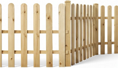 Rounded Top Picket Fence Panels 4FT x 3FT Pressure Treated 1 Pack