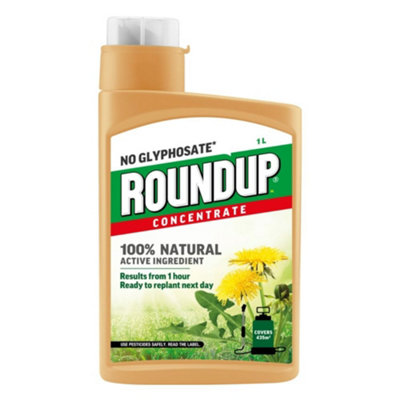 Roundup Natural Weed Control Concentrate - 1L - Glyphosate-Free - Fast ...
