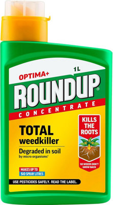Roundup Total Concentrate Weed Killer 1L Strong Glyphosate Weed Control ...