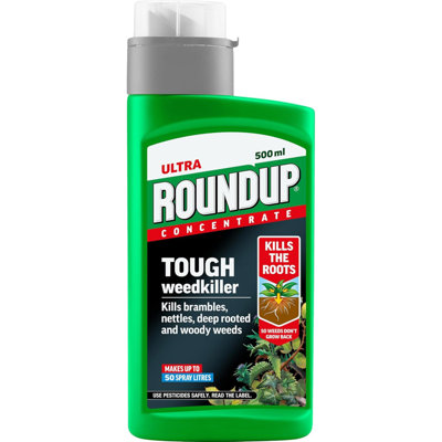 Roundup Tough Concentrate Weedkiller 500ml Deep Root Killing Garden ...