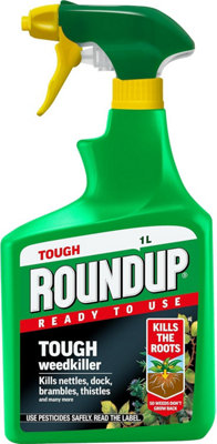 Roundup Tough Ready to Use Weedkiller 1L Deep Root Weed Killer Spray ...