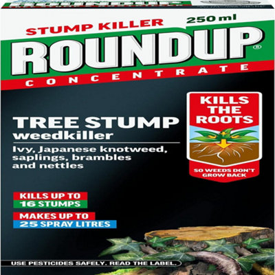 Roundup Tree Stump and Rootkiller 250ml - Kills Stumps, Roots, Brambles ...