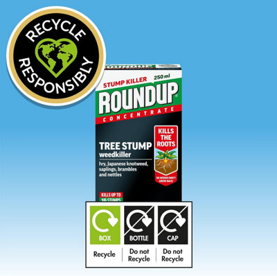 Roundup Tree Stump and Rootkiller 250ml - Kills Stumps, Roots, Brambles ...