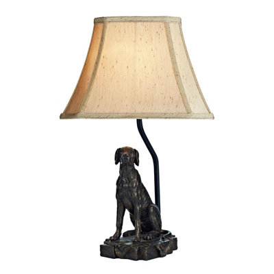 Rover Dog Table Lamp Bronze With Shade