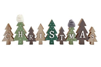 Row of Christmas Trees Decorat