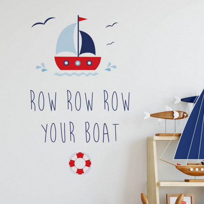 Row Row Row your Boat Wall Sticker | DIY at B&Q