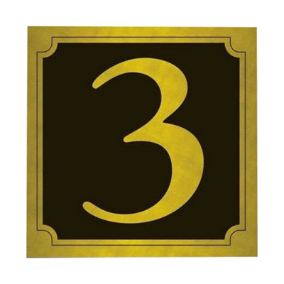Rowan 3 House & Gate Number Black/Gold (One Size)