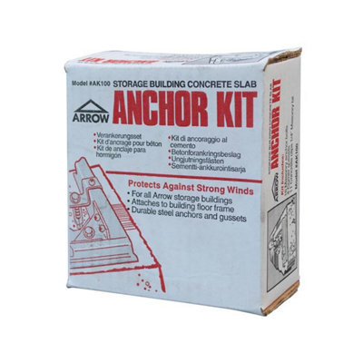 Rowlinson Metal Shed Anchor Kit Storage Building Concrete Slab Fixings ...