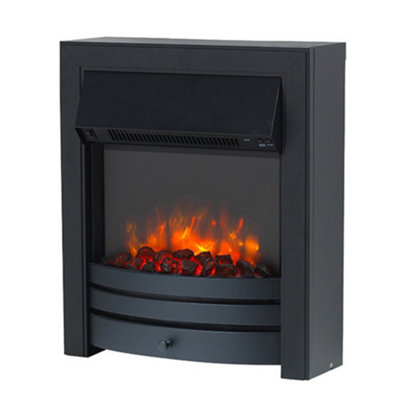 Roxby Electric Fire - Black with 110mm Spacer Kit at B&Q