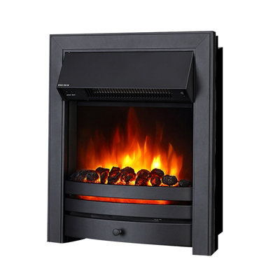 Roxby Electric Fire - Black with 35mm Spacer Kit