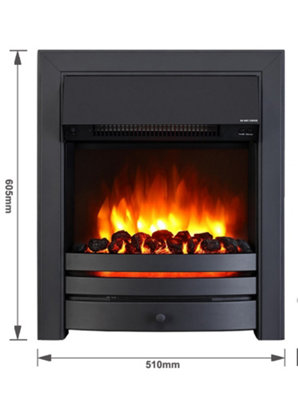 Roxby Electric Fire - Black with 35mm Spacer Kit