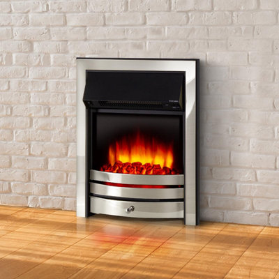 Roxby Electric Fire - Chrome with 35mm Spacer Kit