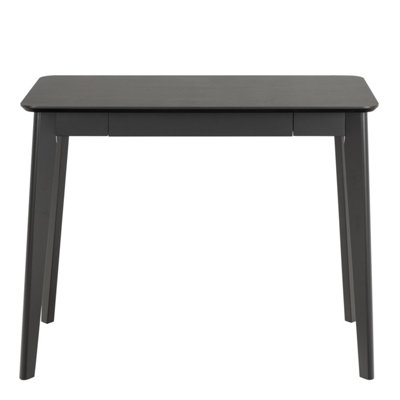 Roxby Office Desk in Matt Black Lacquered Oak Veneer Top