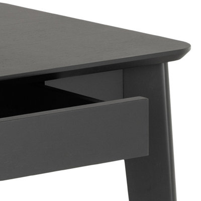 Roxby Office Desk in Matt Black Lacquered Oak Veneer Top