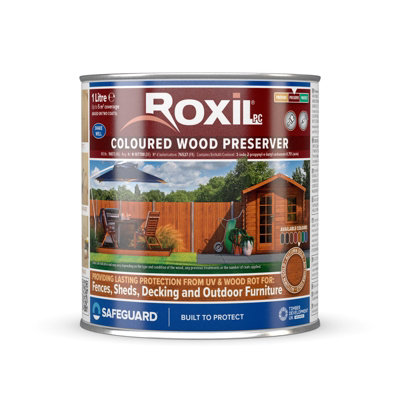 Roxil Wood Stain Preserver (1L Autumn Gold) - 5 Year Protection for ...