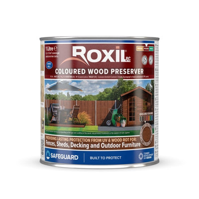 Roxil Wood Stain Preserver (1L Chestnut) - 5 Year Protection for Indoor ...