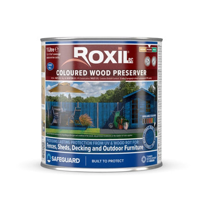 Roxil Wood Stain Preserver (1L Cobalt Blue) - 5 Year Protection for ...