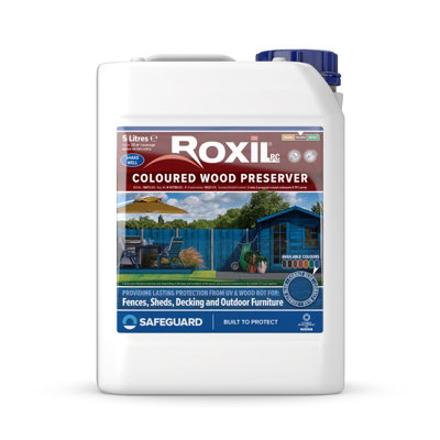 Roxil Wood Stain Preserver 5 Litre (Cobalt Blue) 5 Year Protection ...