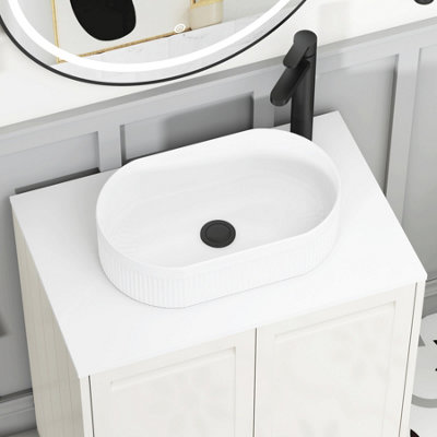 Royal Bathroom Elmore 700mm Classic White Wall Mounted Bathroom Vanity ...
