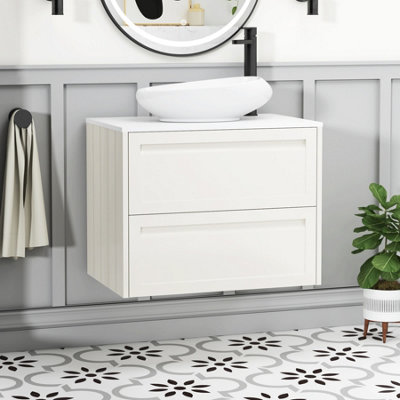 Royal Bathroom Elmore 700mm Classic White Wall Mounted Bathroom Vanity ...