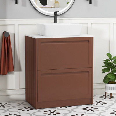 Royal Bathroom Elmore 700mm Terracotta Clay Freestanding Bathroom ...