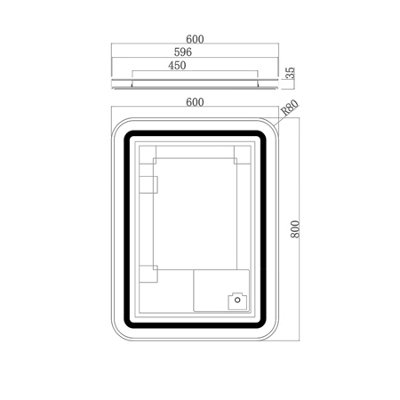 Royal Bathrooms Avenza 600 x 800mm Matt Black Frontlit LED Cabinet ...