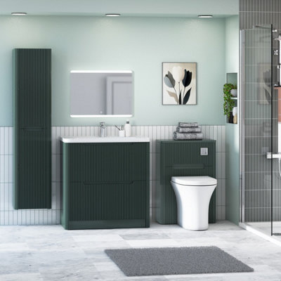 Royal Bathrooms Avenza 800mm Fluted Floor Standing Vanity Unit Deep ...