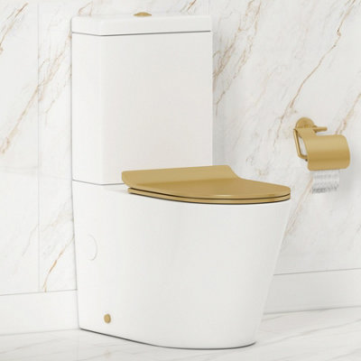 Royal Bathrooms Cesar Rimless Close Coupled Toilet Gloss White Round ...