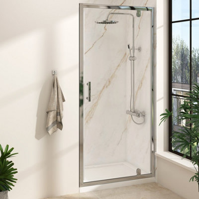 Royal bathrooms Cube 1000mm Pivot Shower Enclosure Door 6mm Safety ...