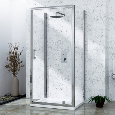 Royal bathrooms Cube 760 x 760mm Square Pivot Door 3-Sided Shower ...