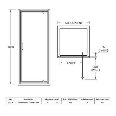 Royal bathrooms Cube 760 x 760mm Square Pivot Door Shower Enclosure ...