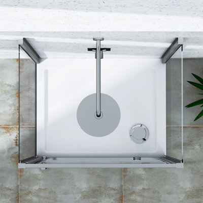 Royal bathrooms Cube 800 x 900mm Rectangular Pivot Door 3-Sided Shower ...