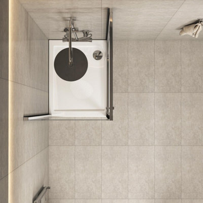 Royal bathrooms Cube 900 x 900mm Square Pivot Door Shower Enclosure ...