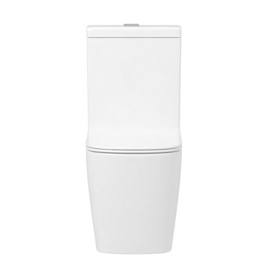 Royal Bathrooms Elite Rimless Close Coupled Toilet Gloss White Square ...