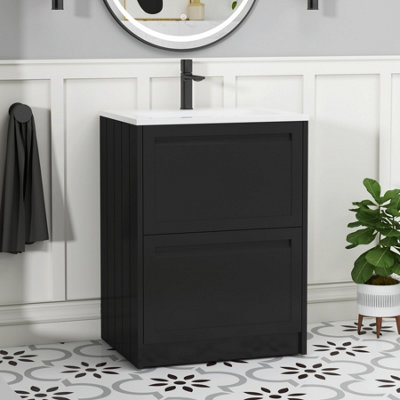 Royal Bathrooms Elmore 600mm Traditional Floor Standing 2 Drawer Vanity ...