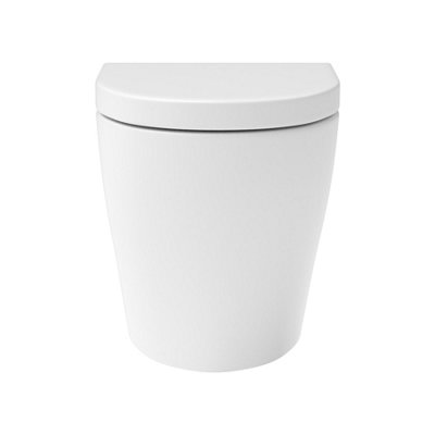 ROYAL BATHROOMS ELVA RIMLESS BACK TO WALL TOILET GLOSS WHITE ROUND PAN ...
