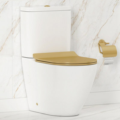 ROYAL BATHROOMS ELVA RIMLESS CLOSE COUPLED TOILET GLOSS WHITE ROUND PAN ...