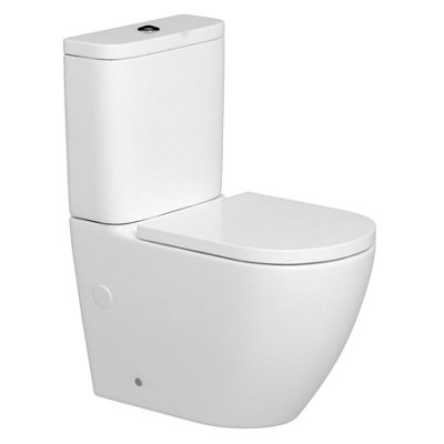 ROYAL BATHROOMS ELVA RIMLESS CLOSE COUPLED TOILET GLOSS WHITE ROUND PAN ...
