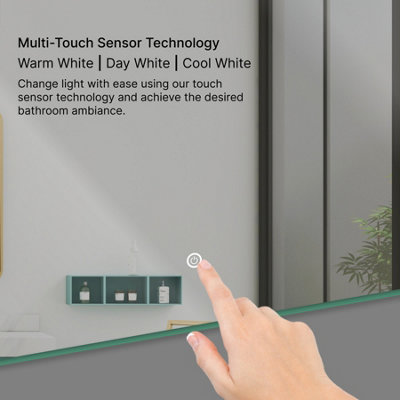 Royal Bathrooms Enso 600 x 600mm Round Undercut LED Illuminated Anti ...