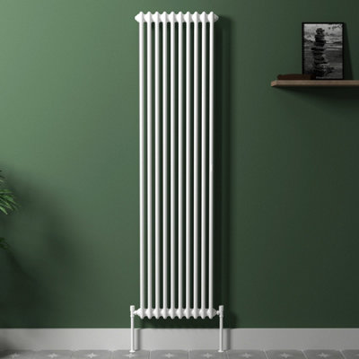 Royal Bathrooms Fluxx White Vertical Double Column Radiator - 1800 x 470mm