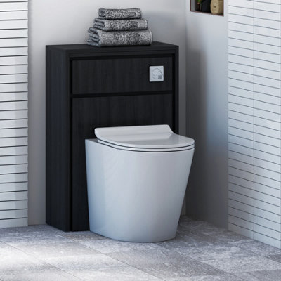Royal Bathrooms Livora 555mm Black Woodgrain BTW WC Unit with Cesar ...